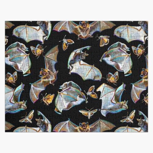 (Psychedelic Flying Bats and Moths=4452) Jigsaw Puzzle Wooden 300-Piece ...