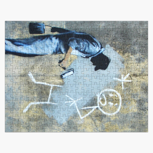 (Banksy Stickman Overpainted=5866) Jigsaw Puzzle Wooden 300-Piece for ...