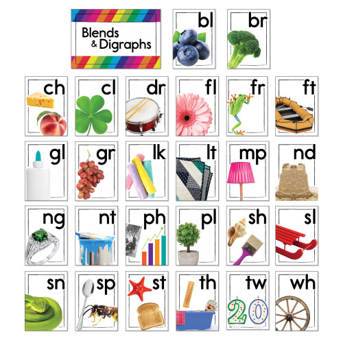 Carson Dellosa Blends and Digraphs Bulletin Board Set-Blend Cards ...