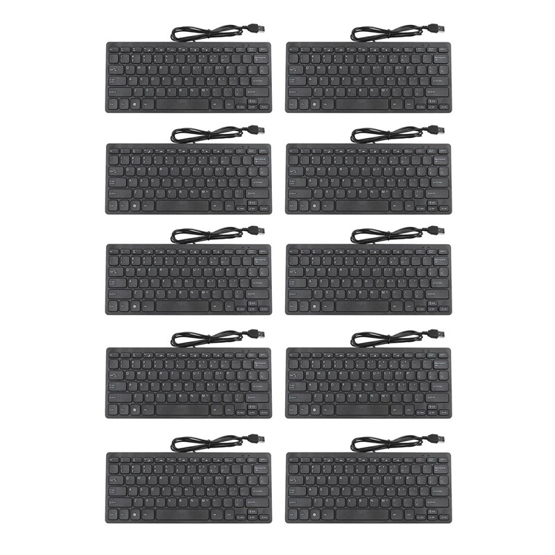 10X Wire Keyboard Ultra-Thin Quiet Small Size 78 Keys Mini Multimedia ...