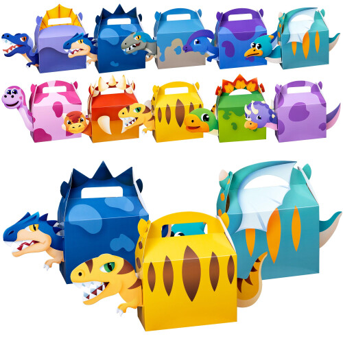 DMIGHT Dinosaur Party Favor Boxes Theme Birthday Goodie Boxes Candy ...