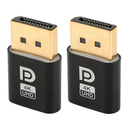2X 4K Displayport Dummy Plug DP Display Adapter EDID Headless Ghost ...