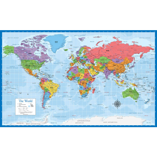 Mapa del mundo laminado - 18 x 29 - Mapa mural del mundo - Hecho en EE. UU. on OnBuy