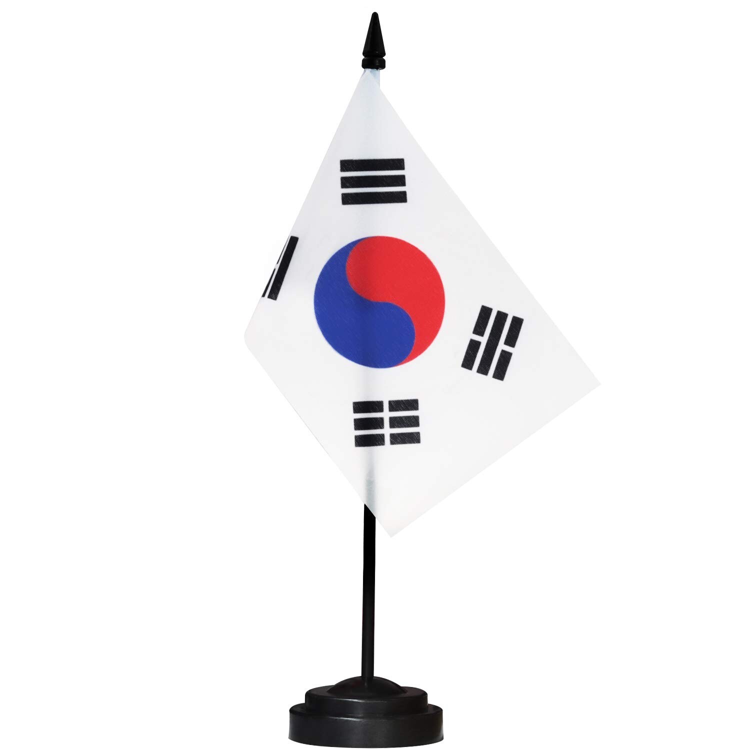 ANLEY Korea Deluxe Desk Flag Set - 6 x 4 Inch Miniature Korean Desktop ...
