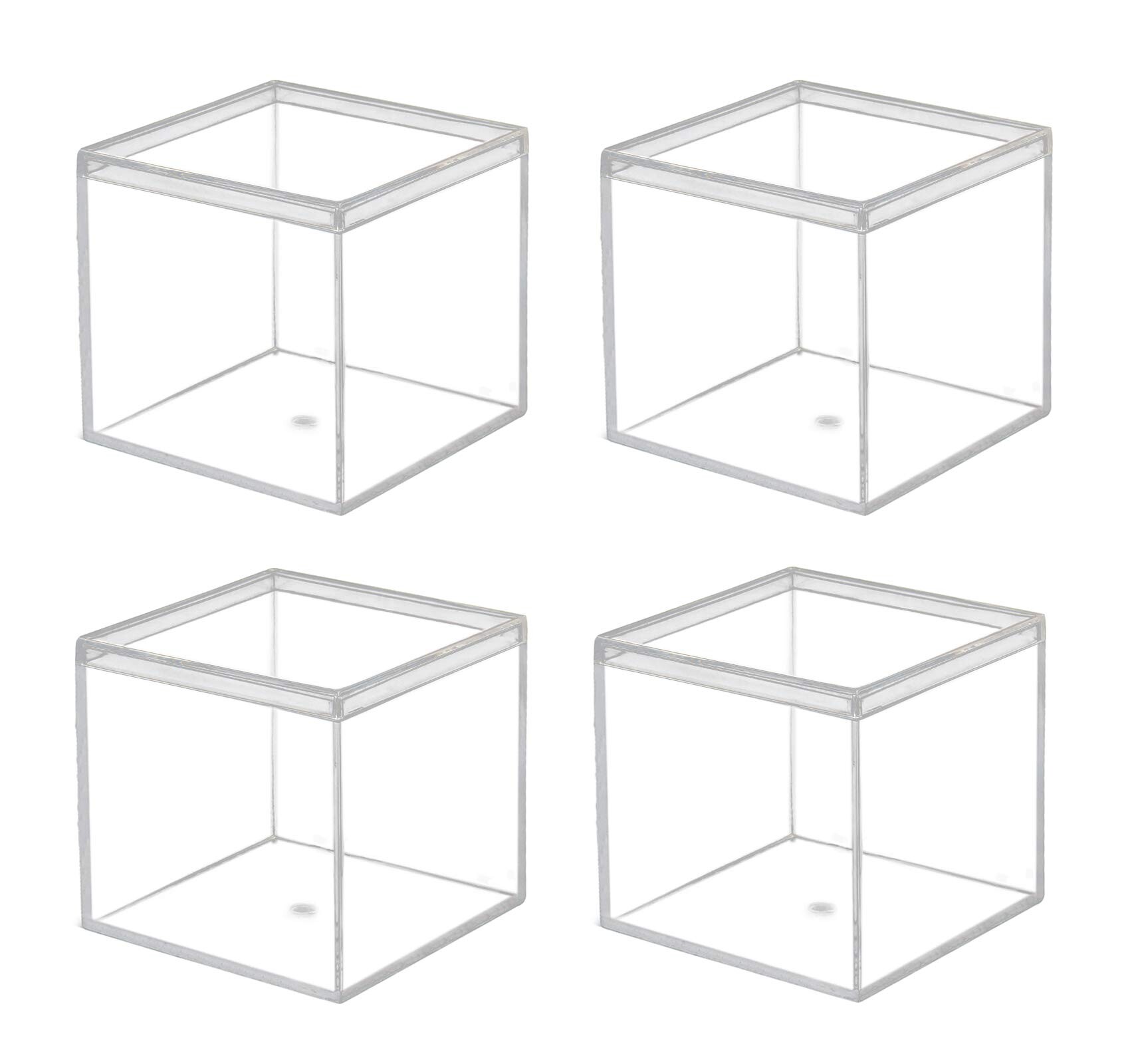 dedoot Small Acrylic Box Clear Acrylic Box with Lid candy boxes 4 Pack ...