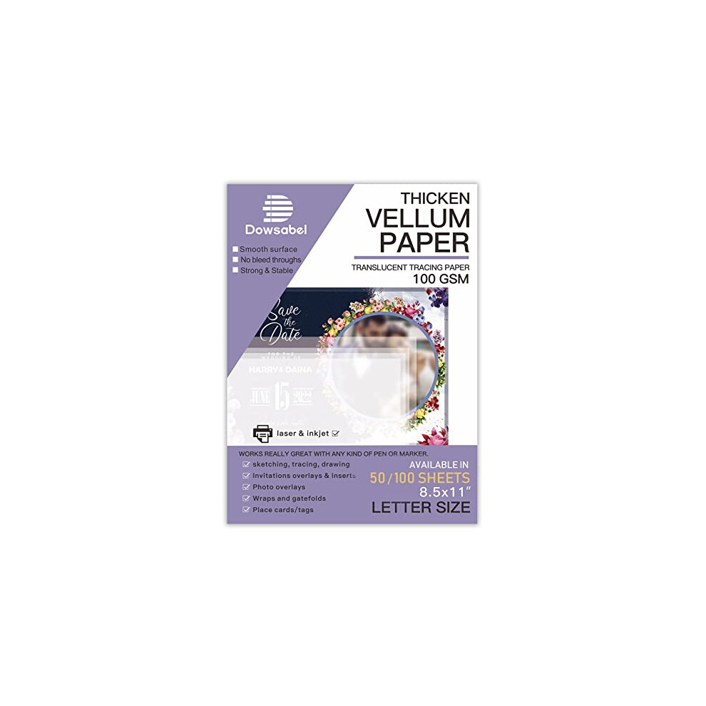 Translucent Vellum Paper Dowsabel 68LBS 85 x 11 inches Printable ...