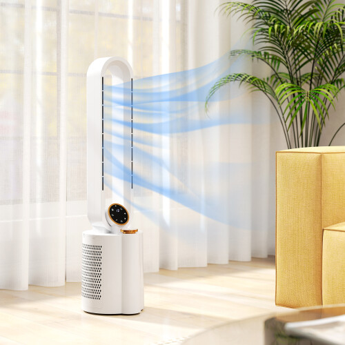 HOMCOM Bladeless Tower Fan with UV Sterilisation & Humidifier ...