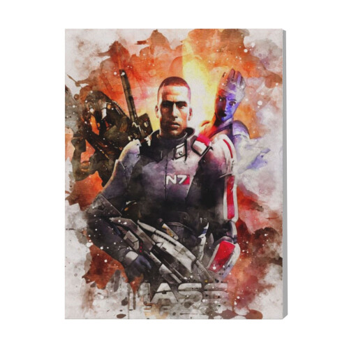 (Mass Effect=4258) Canvas Print Framed DIY Install Kit- 16x20" Gamer ...