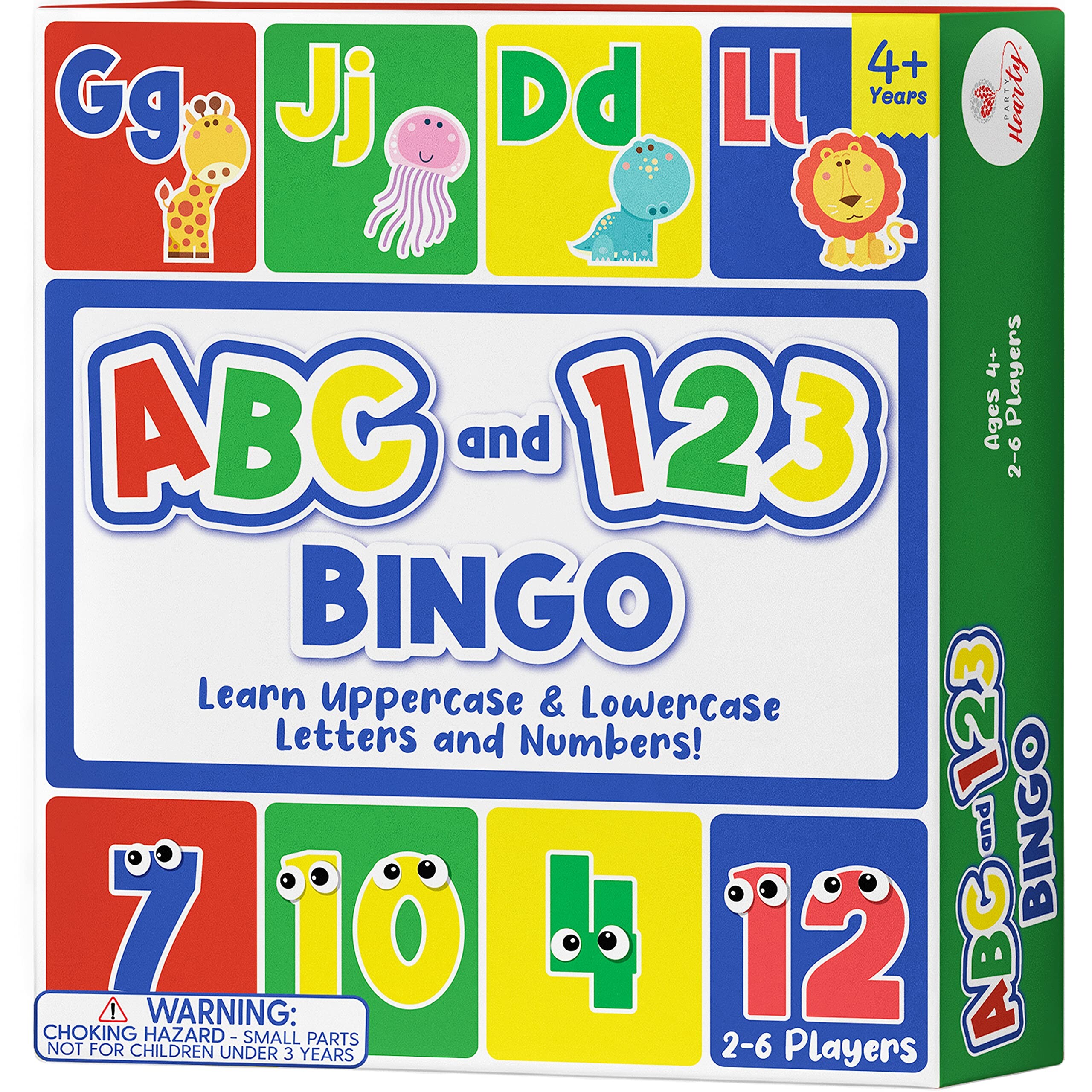 Party Hearty Alphabet et Number ABC et 123 Bingo Board Game pour la ...