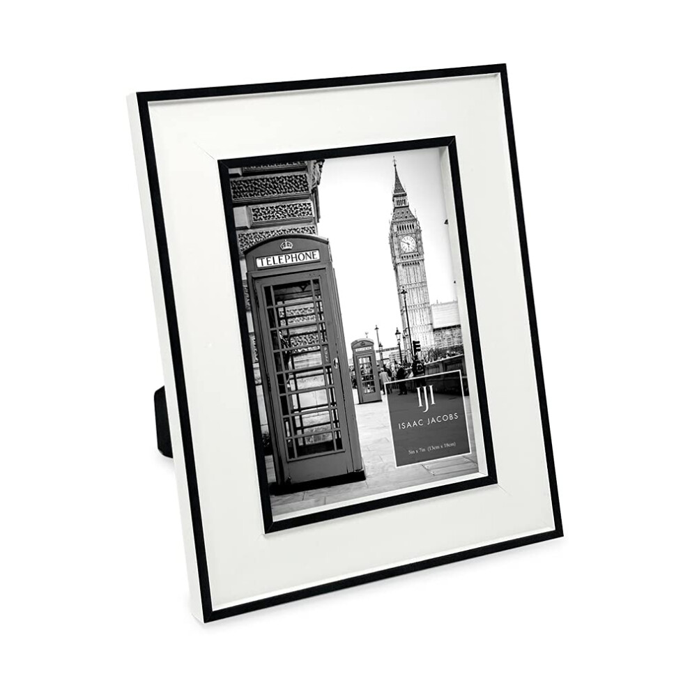 Marco de fotos Isaac Jacobs de 13 x 18 cm, blanco y negro (vertical y ...