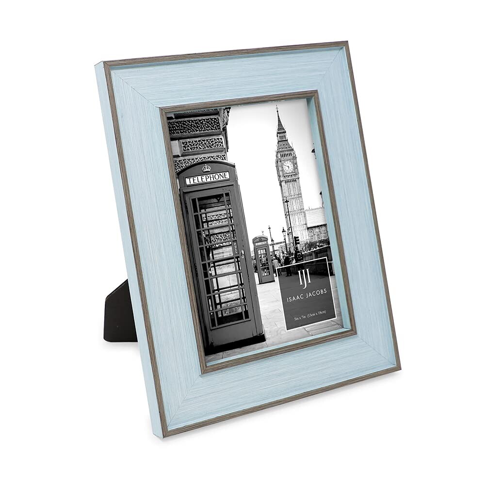 Marco de fotos Isaac Jacobs de 13 x 18 cm, azul y marr n (vertical y ...