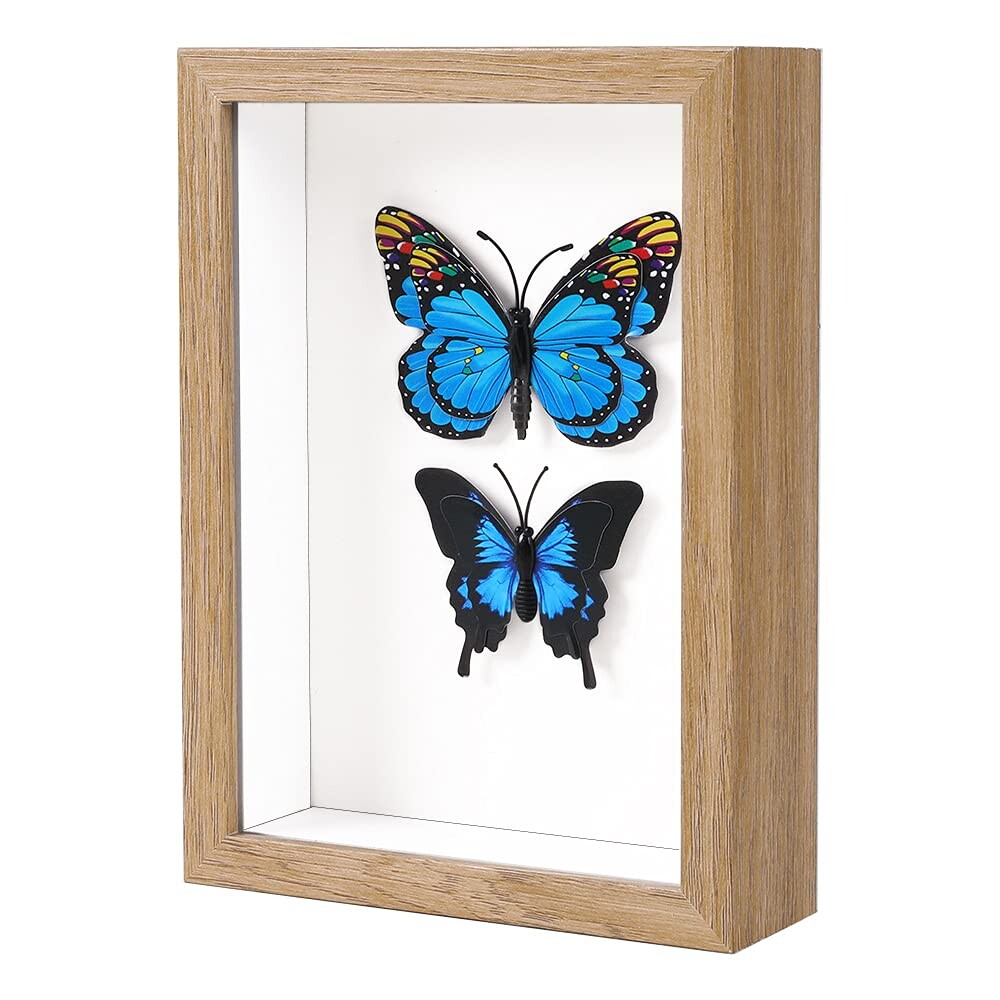 KAPIX Small Shadow Box 4x6 Picture Frame with Real Glass Deep Wood ...