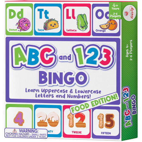 Party Hearty Alphabet and Number ABC and 123 Bingo Board Game for ...