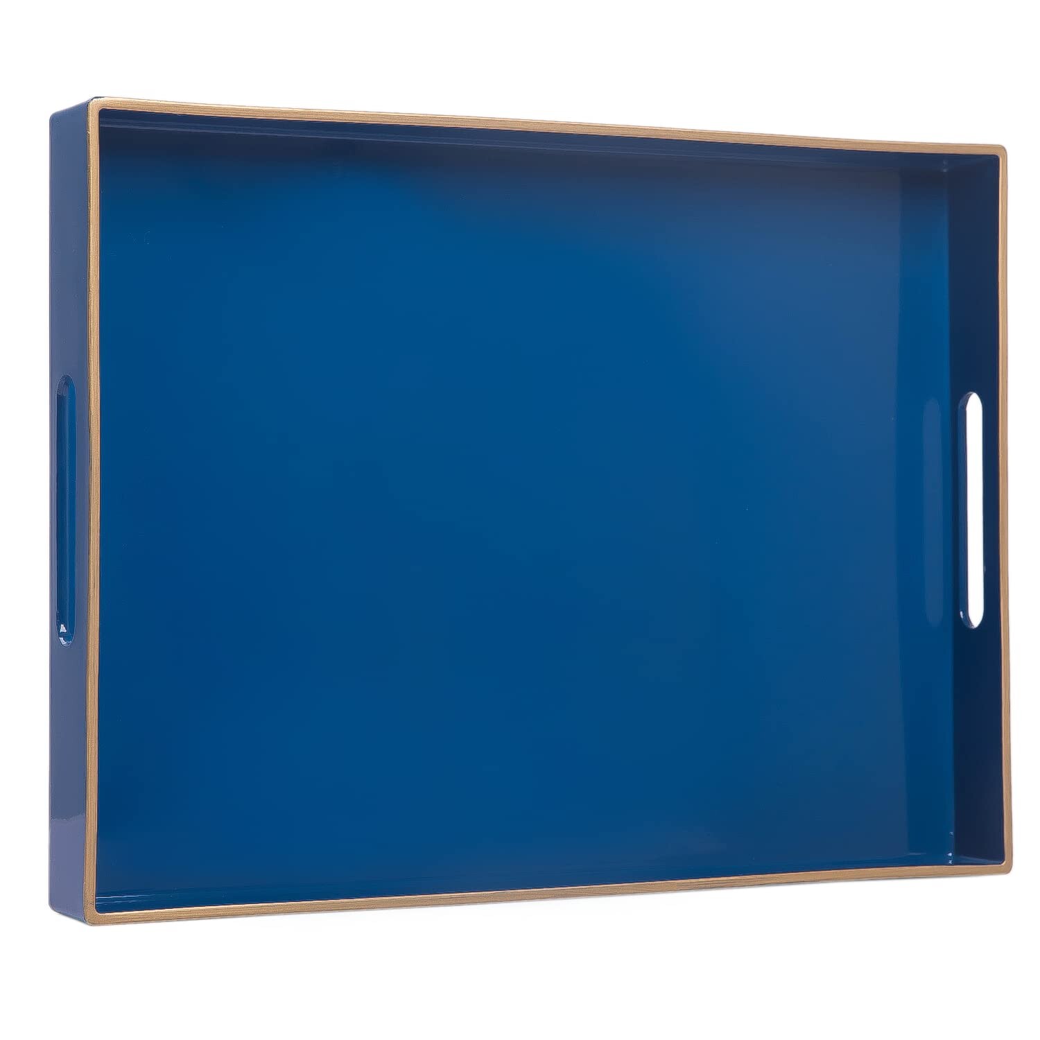 MAONAME Royal Blue Serving Tray with Handles Rectangular Decorative ...