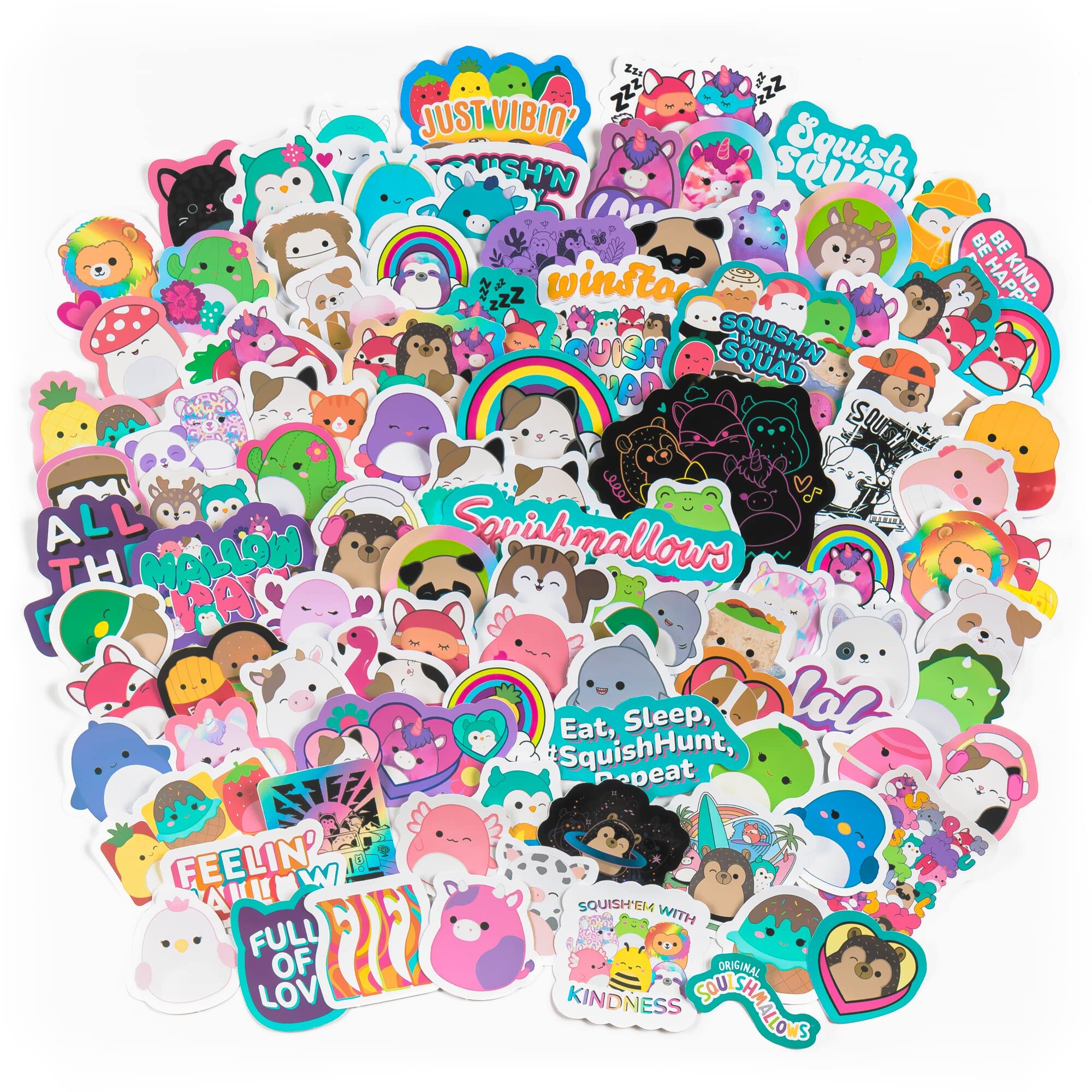 Fashion Angels Squishmallows Vinyl Sticker Pack - Includes 100 Large ...