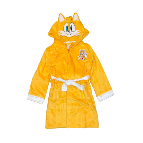 Sonic The Hedgehog Boy's Costume Plush Fleece Robe Tails Yellow 8 on OnBuy