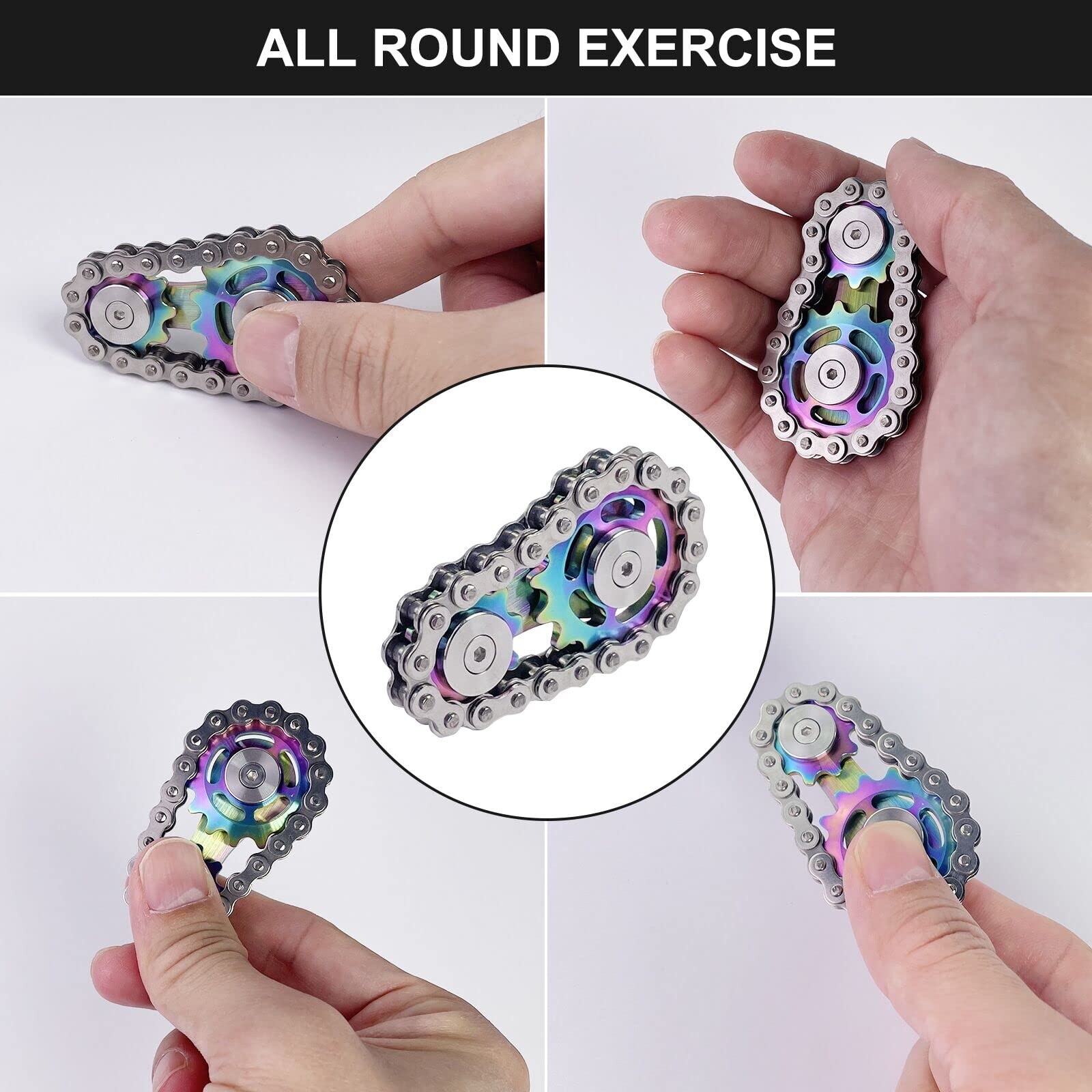 Bike Chain Gear Fidget Spinner Metal Sprocket Chain Fidget Toy Stress ...