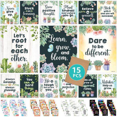 Decorably Motivational Posters for Classroom - 15 Cactus Classroom ...