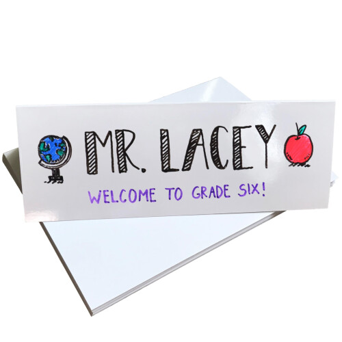 Dry Erase Name Tent Table Cards 8.5"""" x 3"""" (30 Pack) Reusable Name ...