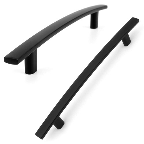 KOOFIZO Curved Bar Cabinet Pull - Black Furniture Arch Handle 5 Inch ...
