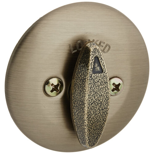 Kwikset 663 Single-Sided Deadbolt in Antique Brass Thumbturn One Side ...
