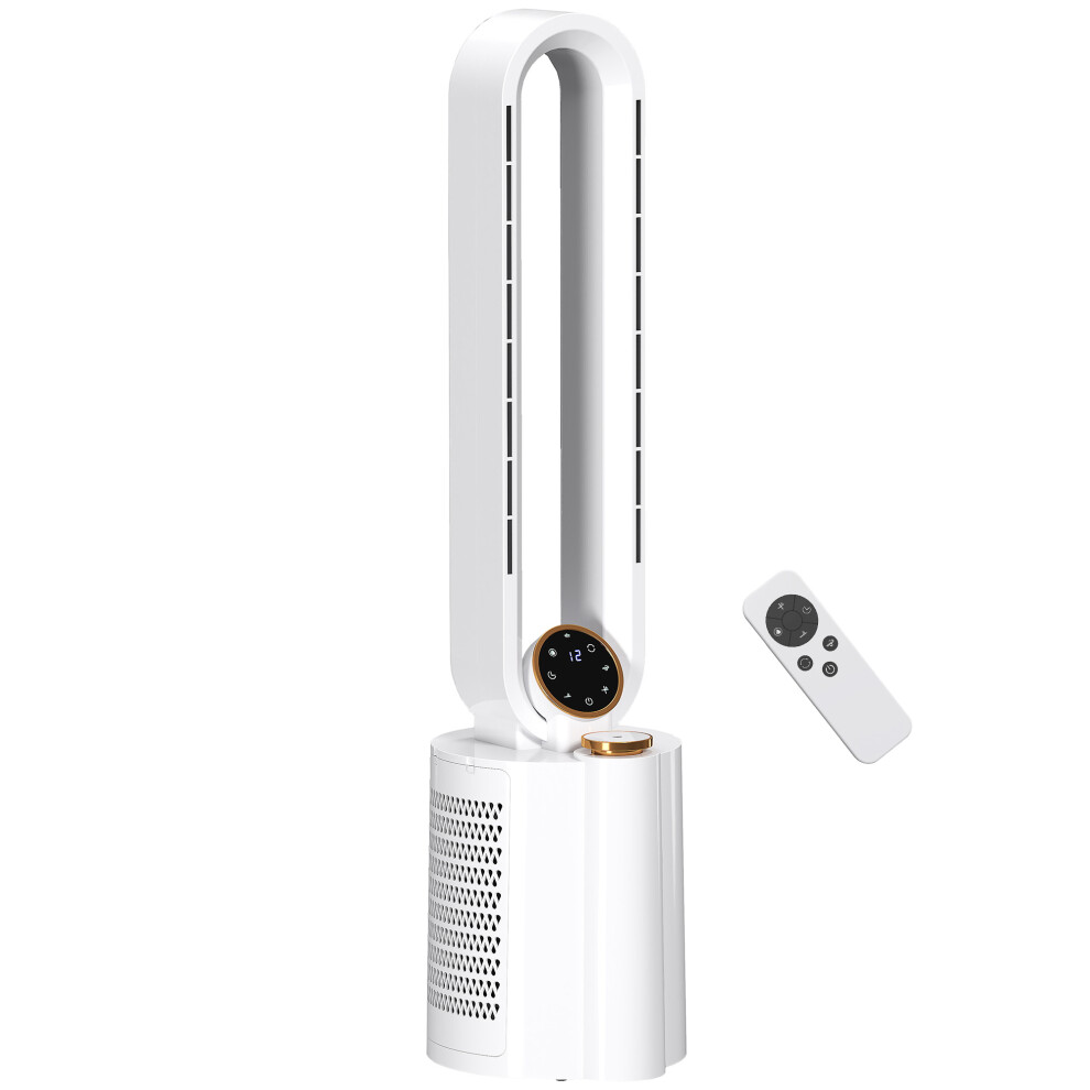 HOMCOM Bladeless Tower Fan with UV Sterilisation & Humidifier ...