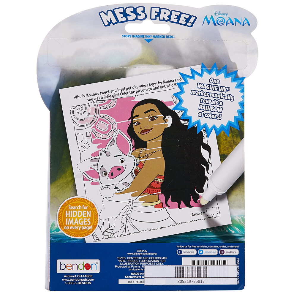 Moana Imagine Ink de Bendon | Livre de coloriage Moana avec marqueurs ...