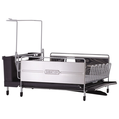 Sabatier Expandable Stainless Steel Dish Rack with Rust-Resistant Soft ...