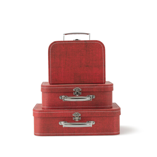 SLPR Cardboard Suitcase Boxes with Handle (Set of 3 Distressed Red ...