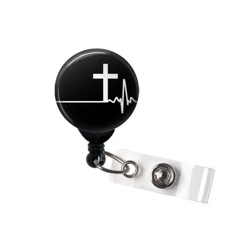 EKG Cross - Carrete retr ctil para credencial con clip giratorio y ...