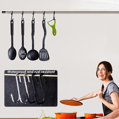 Gutapo 24 Pack Black S Shaped Hooks Small Hanging Hangers for Bathroom ...