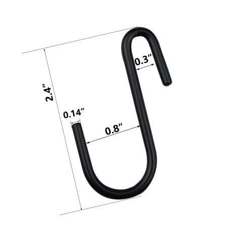 Gutapo 24 Pack Black S Shaped Hooks Small Hanging Hangers for Bathroom ...