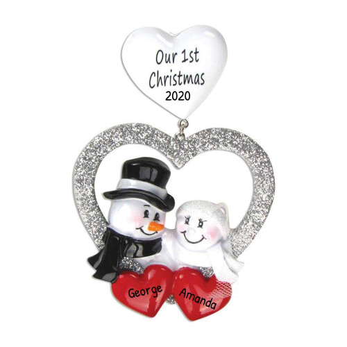 Ornamenter af alver Personligt bryllup Ornament 2024 - Vores første jul ...