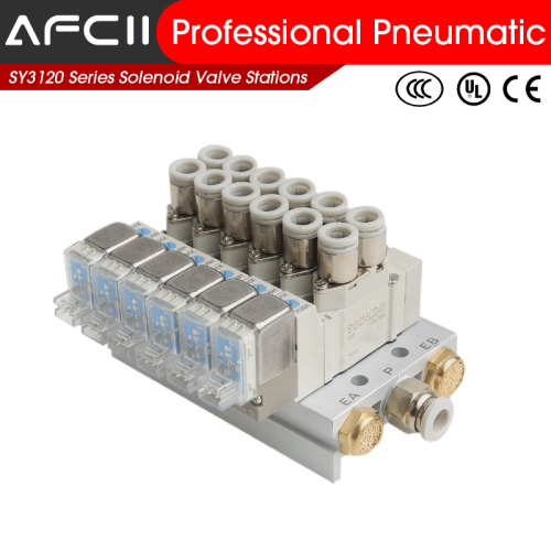 (SY3120-3LZD-M5 6mm, 3 Stations) SMC Type SY3120 Series Manifold ...