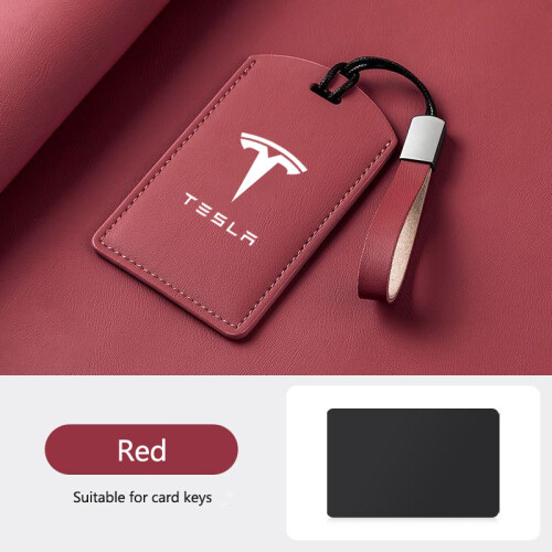 (B-red) New Leather Car Smart NFC Card Key Cover Case Protector Shell ...