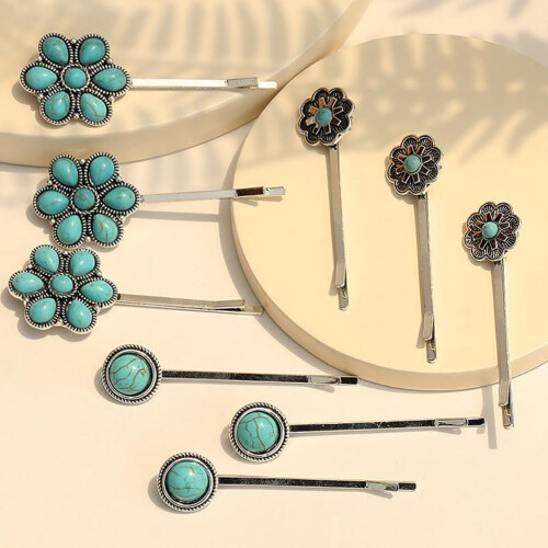 9 horquillas vintage turquesas para el pelo para mujeres y ni as ...