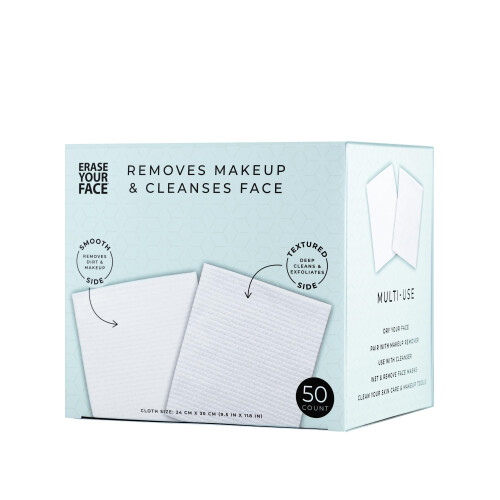 ERASE YOUR FACE Biodegradable Face Cloths - Disposable Face Towels to ...