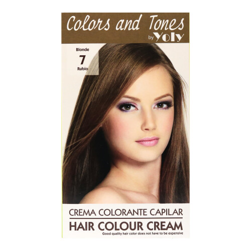 Yoly Color and Tones Permanent Hair Color Cream - 7 Blonde - Classic ...