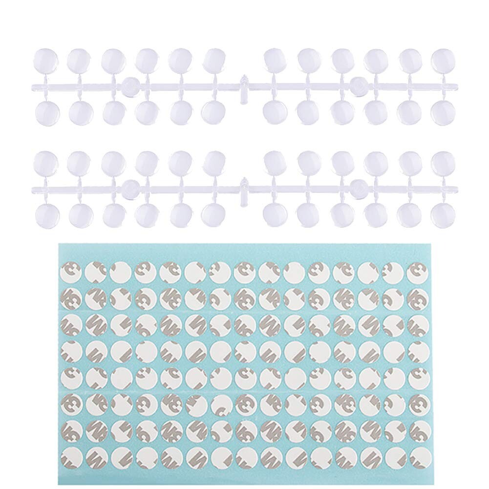 Lot de 240 faux ongles ronds avec nuancier et autocollants pour pr ...