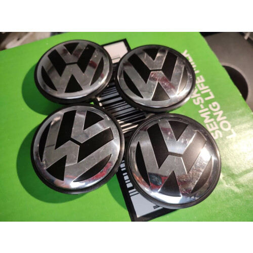 Volkswagen 65mm Alloy Wheel Centre Cap x 4 Genuine Golf T6 Passat Caddy ...