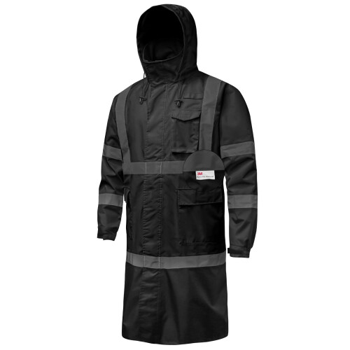 DPSAFETY Hi Vis Rain Jacket with 3M Reflective Stripe High Visibility ...
