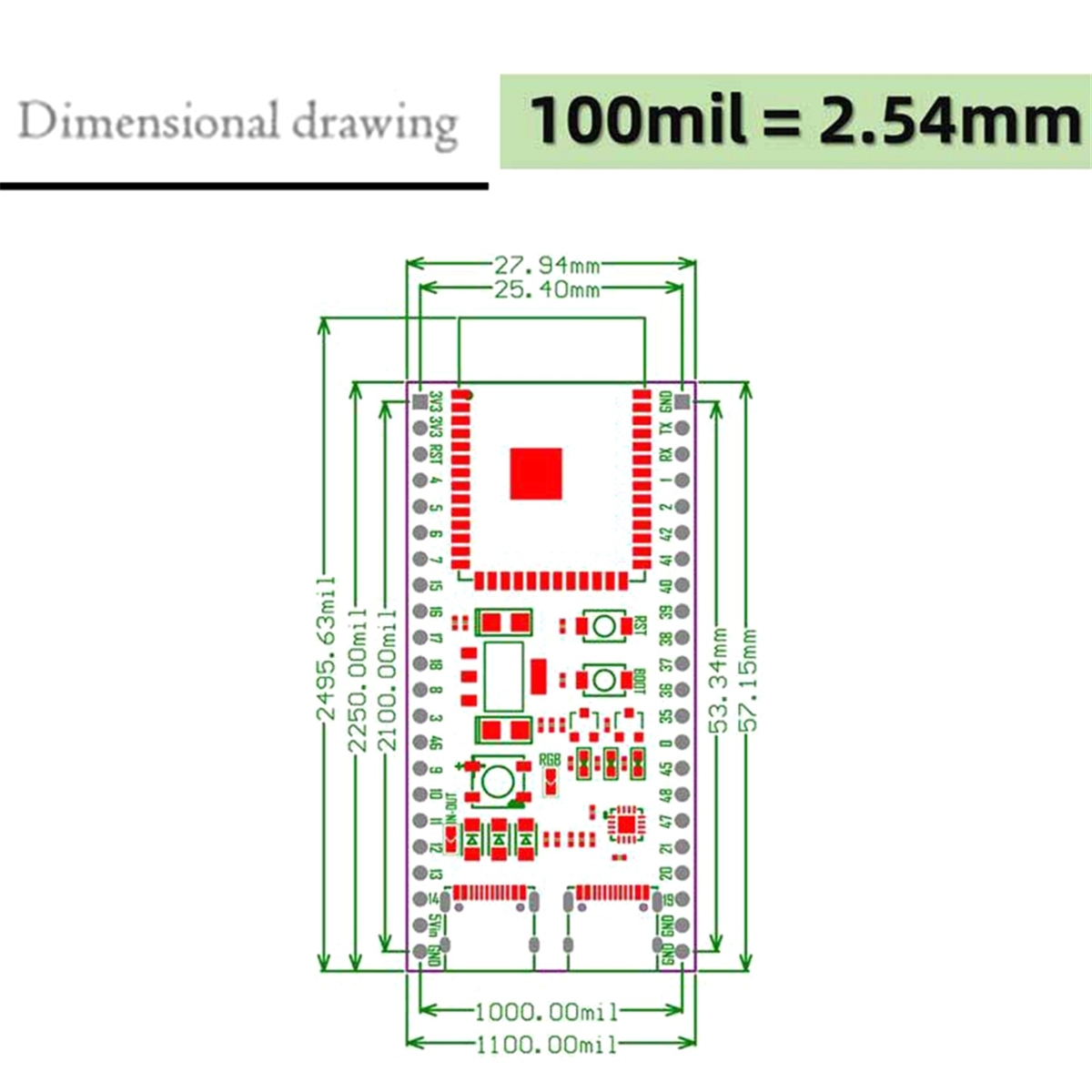 ESP32-S3 Development Board Kit Wifi BT Module ESP32-S3-N16R8-Soldered ...