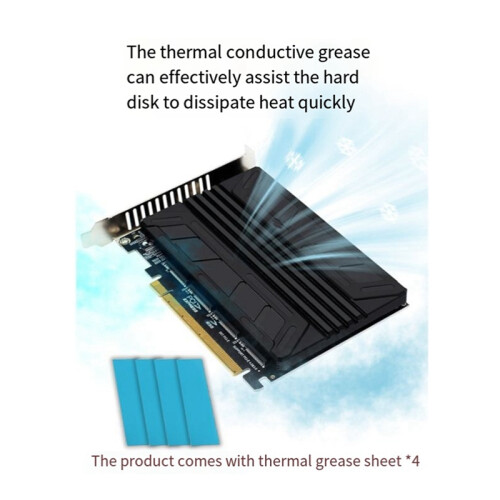 PCIEX16 NVME PCB PH44 4-Disk-Array-Karte PCIE Signal Split Array-Karte mit KüHlköRper Aus ...