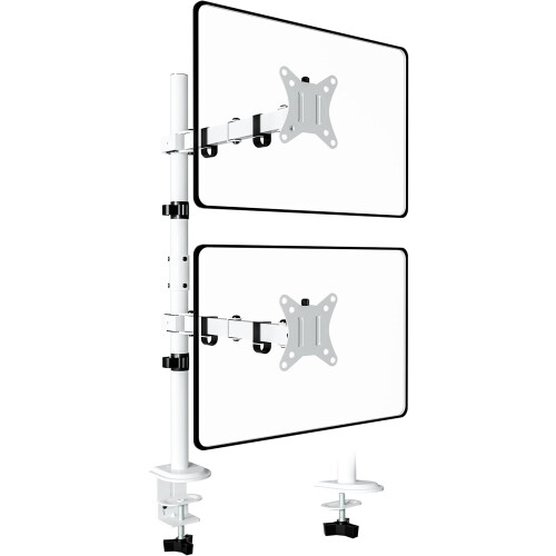 Dual Monitor Stand- Vertical Stack Monitor Desk Mount for Two Screens ...
