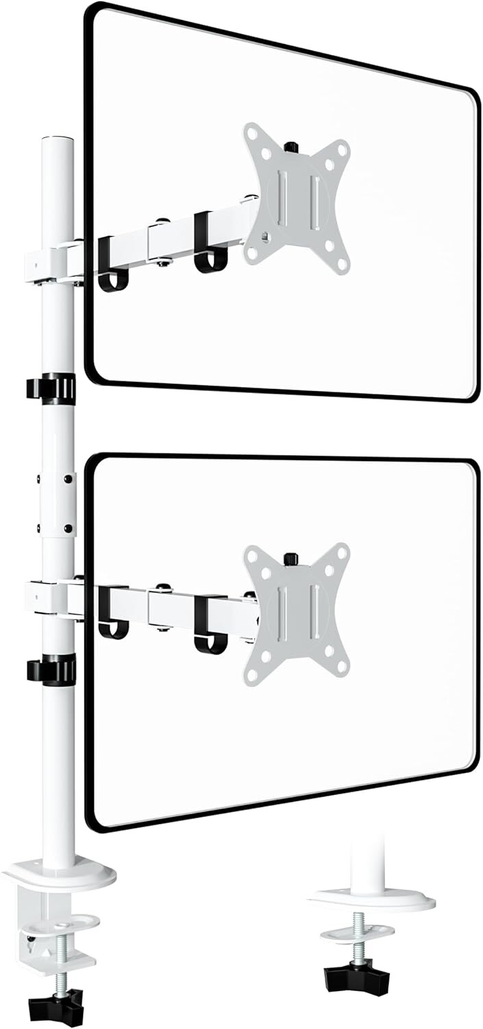 Dual Monitor Stand- Vertical Stack Monitor Desk Mount for Two Screens ...