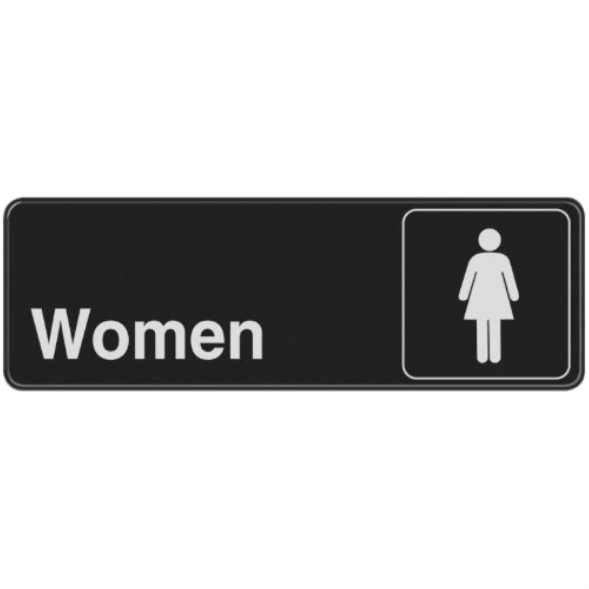 5028230 RESTROOM SIGN WMN 3""""""""X9"""""""" Hillman English Black ...
