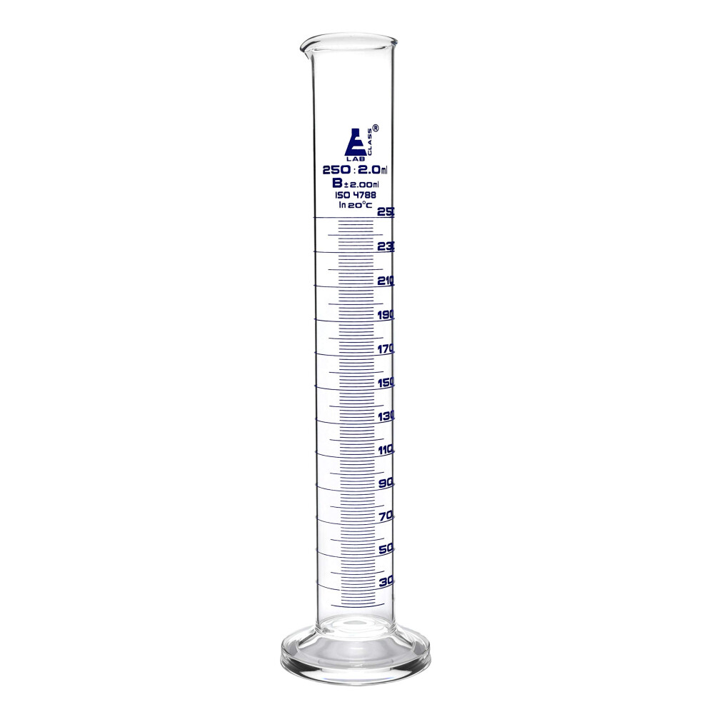 Probeta graduada de 250 ml - Clase B, tolerancia ?2,00 ml - Base ...