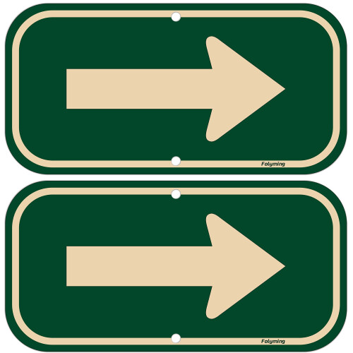 2 Pack Right Arrow Signs 12 x 6 Inches Arrow Signs Metal Reflective ...