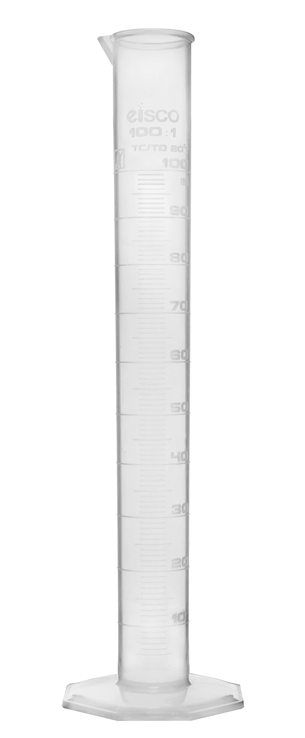 Plastic Graduated Cylinder 100ml - Scientific Measuring Cylinder with ...