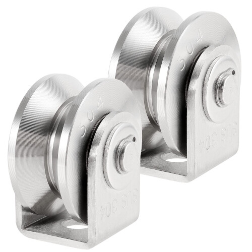 PINGEUI 2 Pack 3 Inch Stainless Steel V Groove Wheel V Groove Caster ...